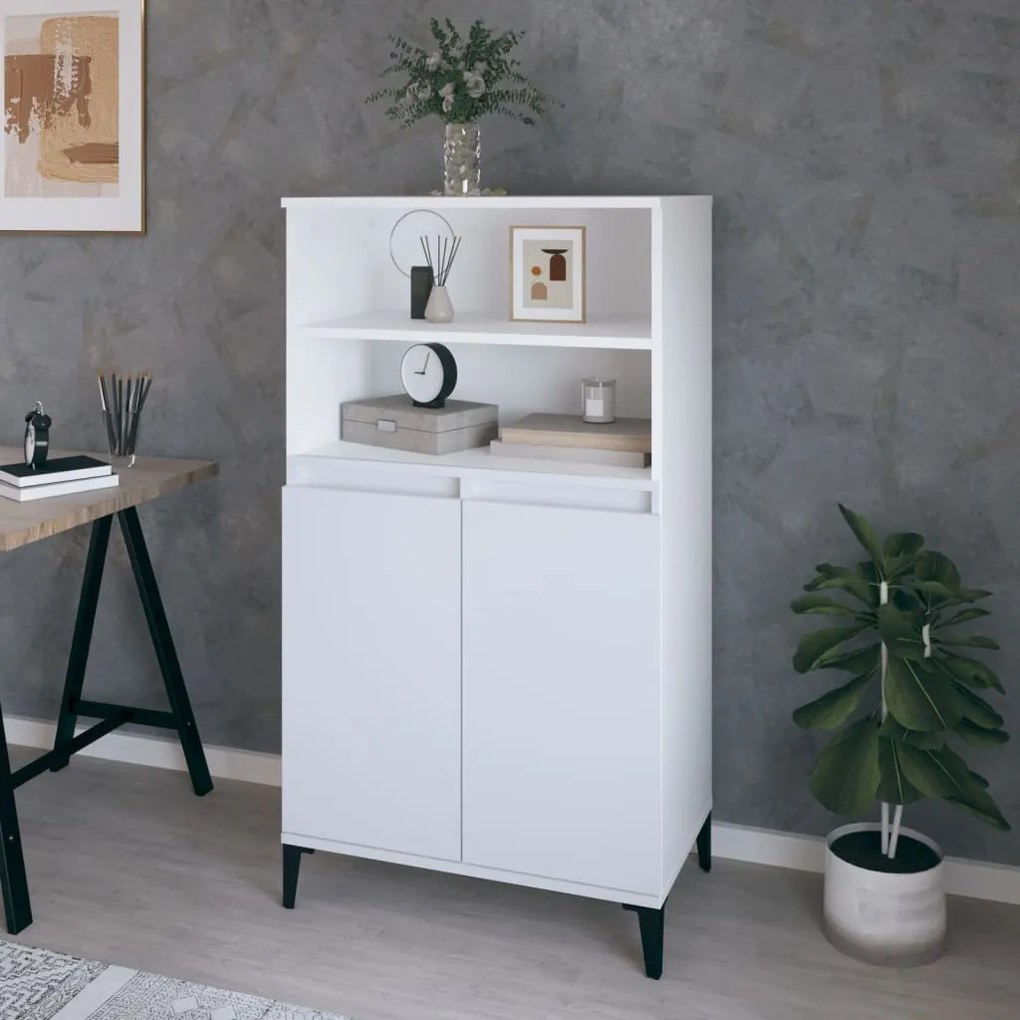Skříň highboard bílá 60 x 36 x 110 cm kompozitní dřevo