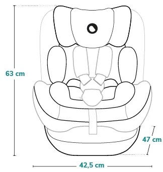 Lionelo - Autosedačka se základnou otočná HARPER i-Size 76-150 cm Black Carbon