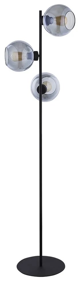 TK-LIGHTING Stojací moderní lampa CARLO, 3xE27, 60W, černá 5239