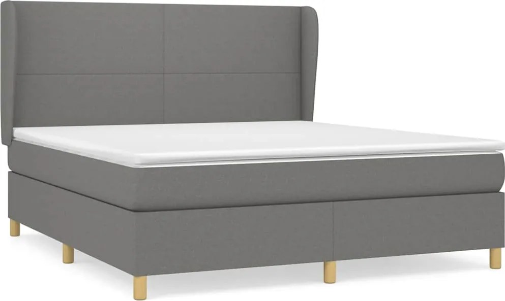 Box spring postel s matrací tmavě šedá 160x200 cm textil 3128374