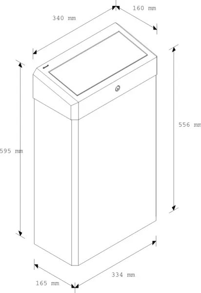 Závěsný odpadkový koš s víkem Stella, 27 l, bílá