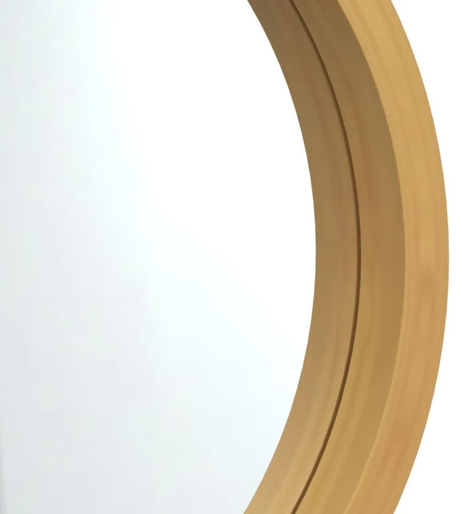 Nástěnné zrcadlo s popruhem zlaté Ø 55 cm - Default Title