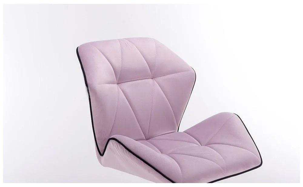 LuxuryForm DESIGN Barová židle MILANO MAX VELUR na černé hranaté podstavě - levandule