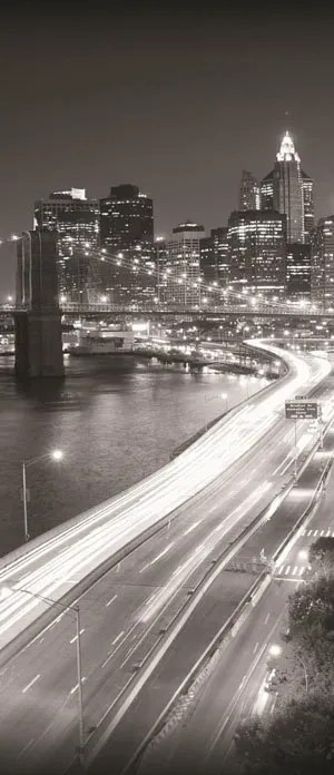 Postershop Fototapeta samolepící: Černobílý Brooklyn Bridge - 211x91 cm