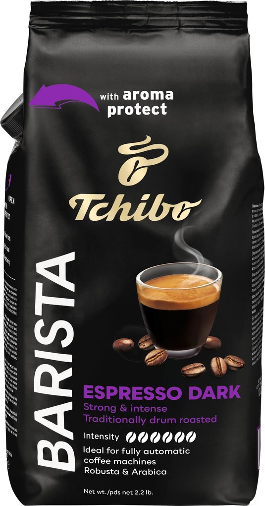 Tchibo - Barista Espresso Dark – 1 kg zrnkové kávy - Intenzita: 6/6