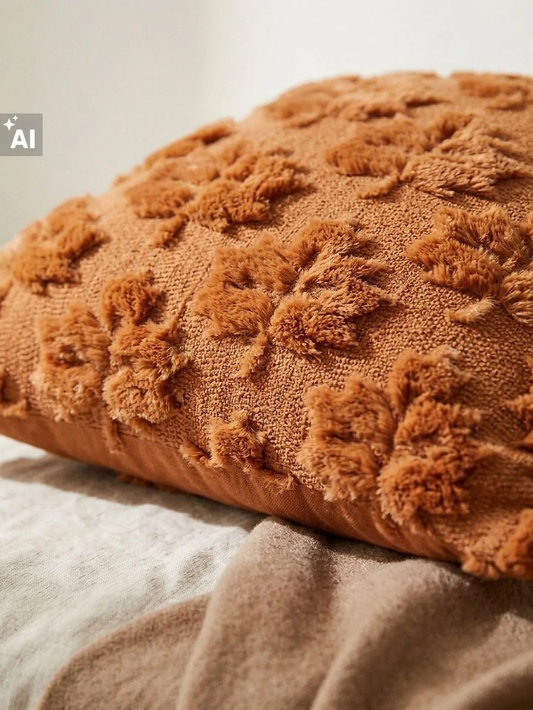 Sinsay - Povlak na polštář s motivem listů - oranžová