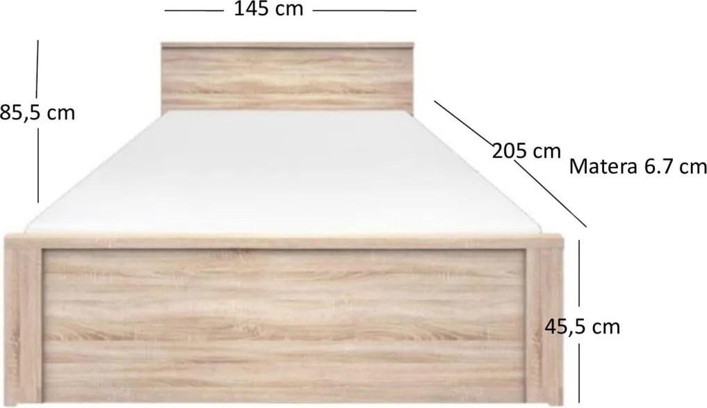 Postel 140x200 dub sonoma Norton