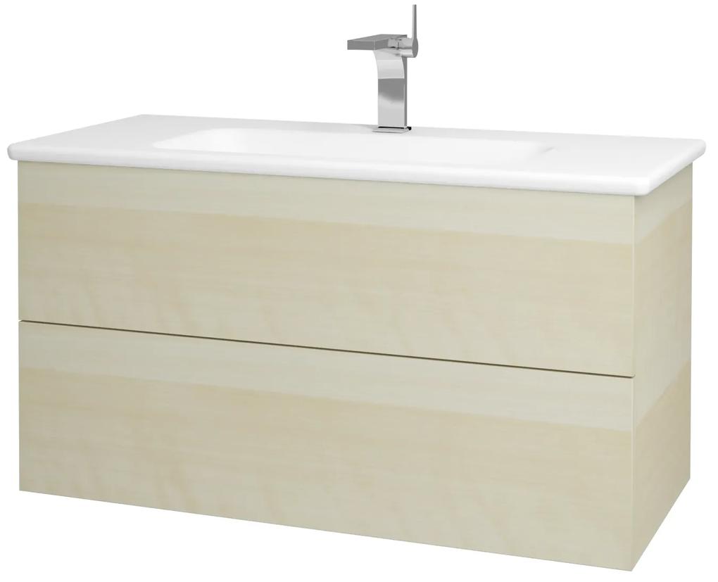 Dřevojas Koupelnová skříň VARIANTE SZZ2 100 (umyvadlo Euphoria) Varianta: N01 Bílá lesk / D16 Beton tmavý