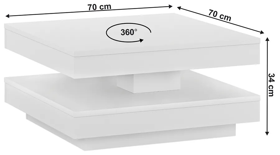 Kondela Konferenční stolek, bílá, MANDY