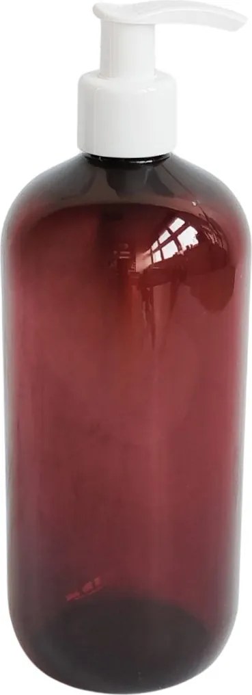 Dávkovač na mýdlo 500 ml hnědý s bílou pumpičkou BELA