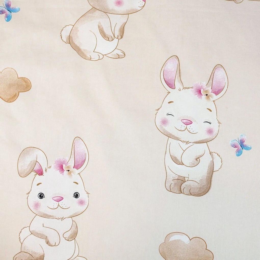 Bavlněné povlečení do postýlky BUNNY STAR béžové Rozměr povlečení: 40 x 60 cm | 100 x 135 cm