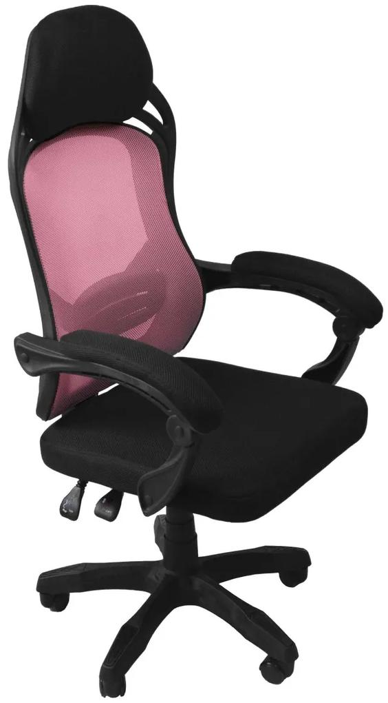 Shoptop Otočná kancelářská židle Oscar černo-růžová