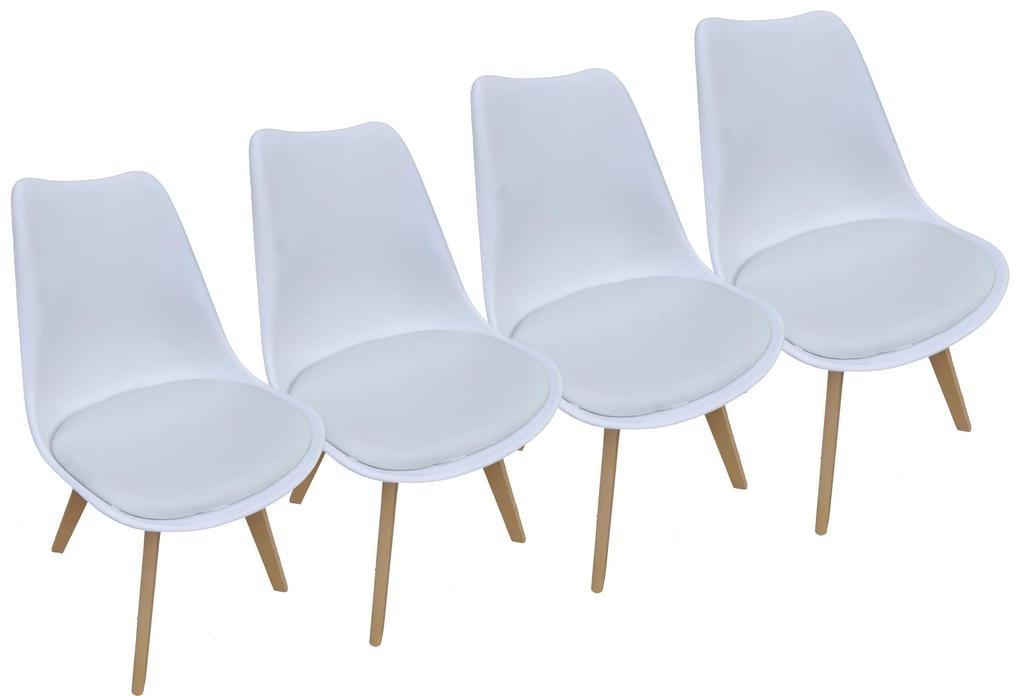 Ekspand Sada židlí bílá skandinávský styl BASIC 3+1 ZDARMA!