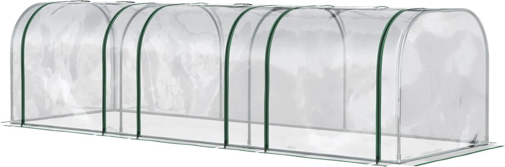 Skleník Outsunny s dveřmi, zimní ochranný skleník z oceli, skleník na balkon, zahradu, rajčatový skleník 295x100x80cm, skleník na rajčata, zeleninu, k