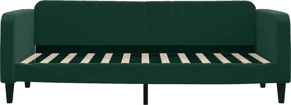Válenda s přistýlkou a zásuvkami tmavě zelená 90 x 200 cm samet 3197113