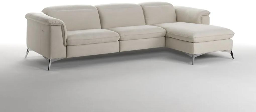 Pregio Italia sofa&relax Rohová sedací souprava SOLUTION Provedení: 3 místná + lehátko, Vzorník látek: tekno fibra 02 linen