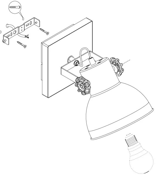 Eglo 49648 - Bodové svítidlo BARNSTAPLE 1xE27/40W/230V