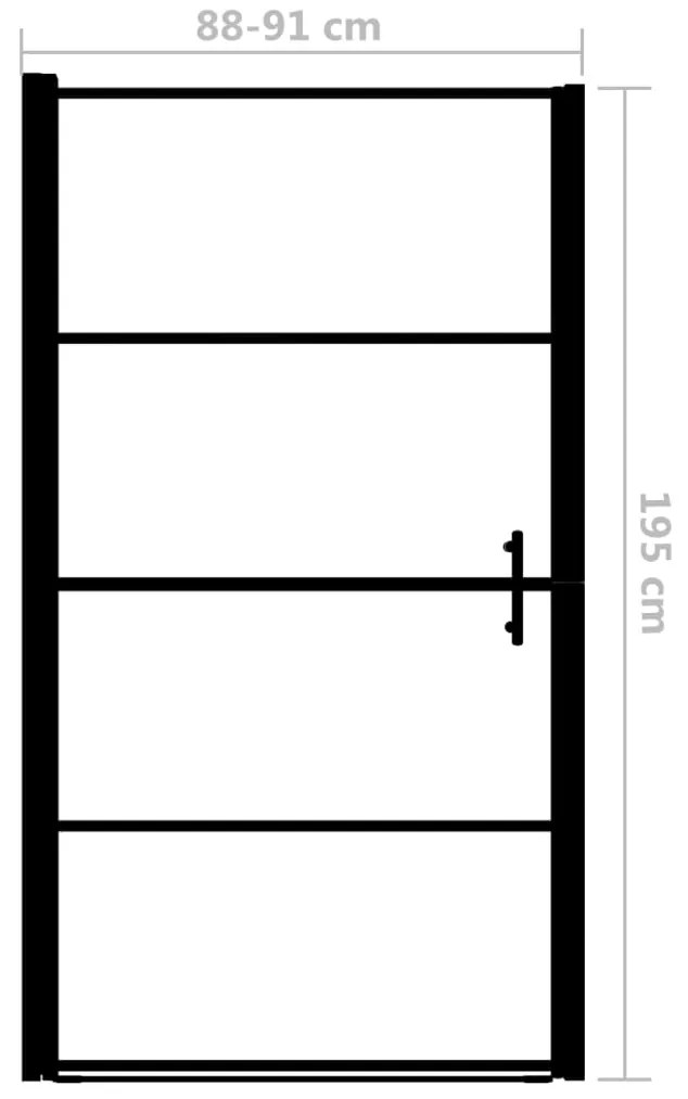vidaXL Marketos Sprchové dveře tvrzené sklo 91 x 195 cm černé