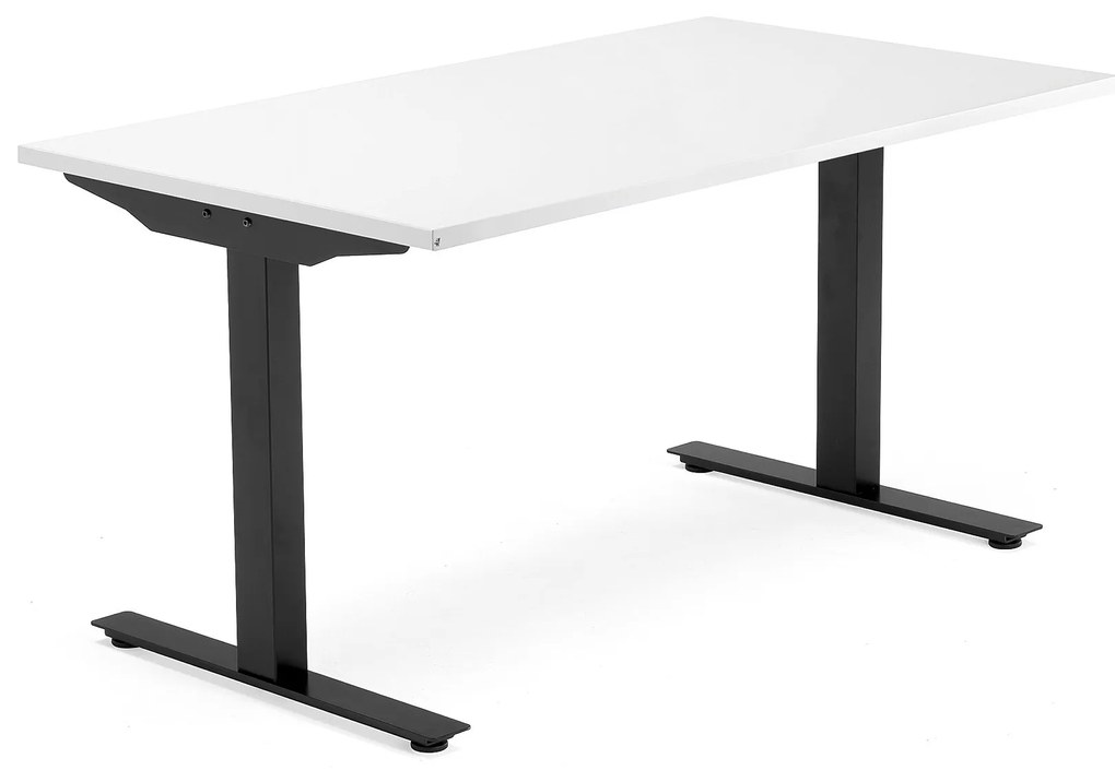 AJ Produkty Psací stůl MODULUS, T-nohy, 1400x800 mm, černý rám, bílá