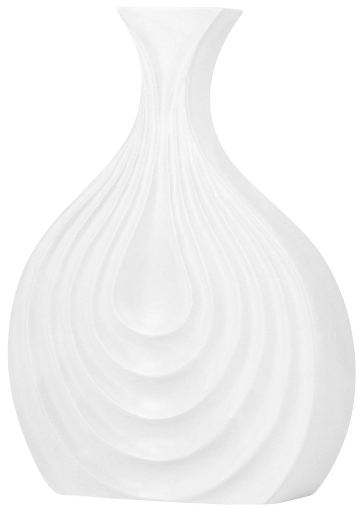 Kamenina Dekorativní váza 25 Bílá THAPSUS Beliani