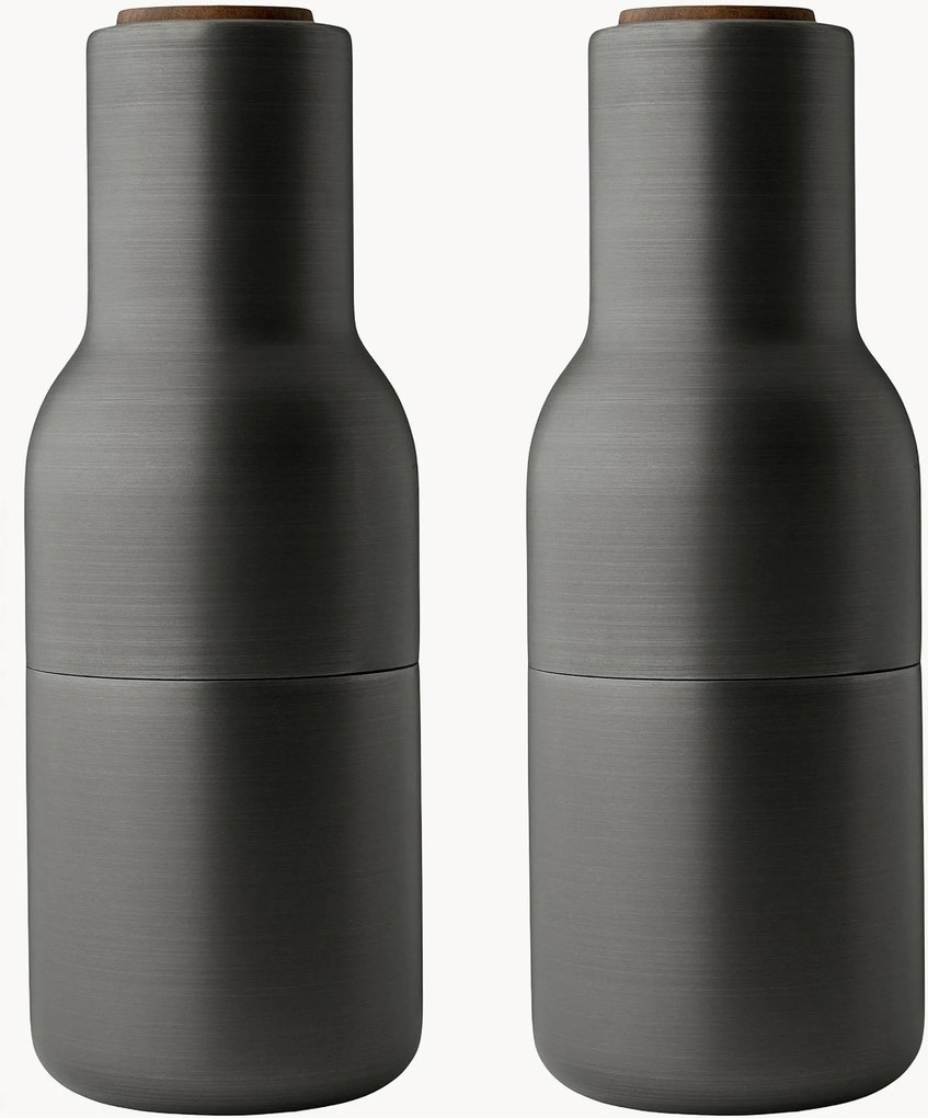 Sada mlýnků na'sůl a pepř s víčky z ořechového dřeva Bottle Grinder, 2 díly