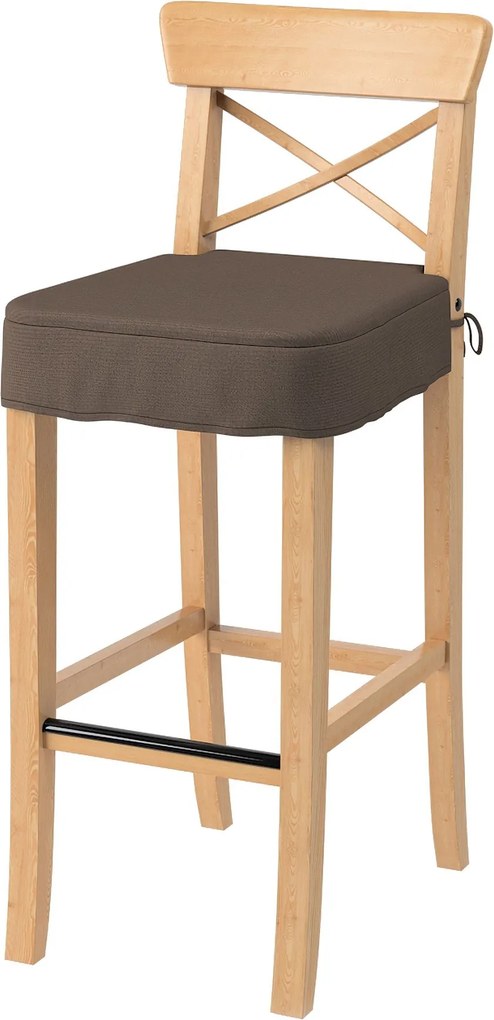 Sedák na židli IKEA Ingolf - barová barva hnědá látka pletený vzor