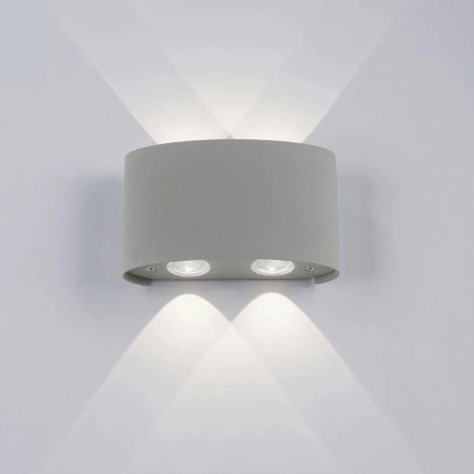 PN 9487-21 CARLO LED nástěnné svítidlo, venkovní osvětlení, stříbrná 3000K - PAUL NEUHAUS