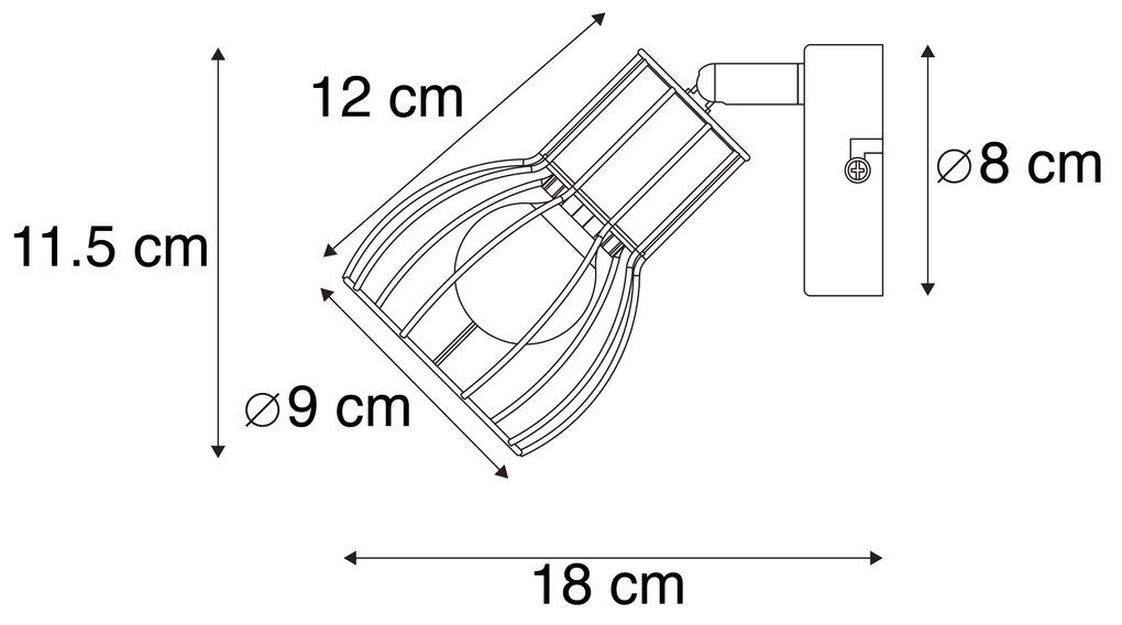 Moderní bodové světlo černé ocelové nastavitelné - Botu