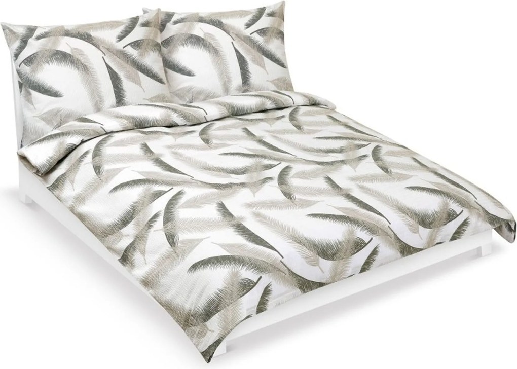 Povlečení krep na dvoudeku Šedá,Bílá 80/929 - 1ks 180x200, 2ks 70x90 cm