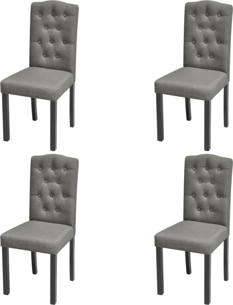 Jídelní židle 4 ks šedé textil 242224