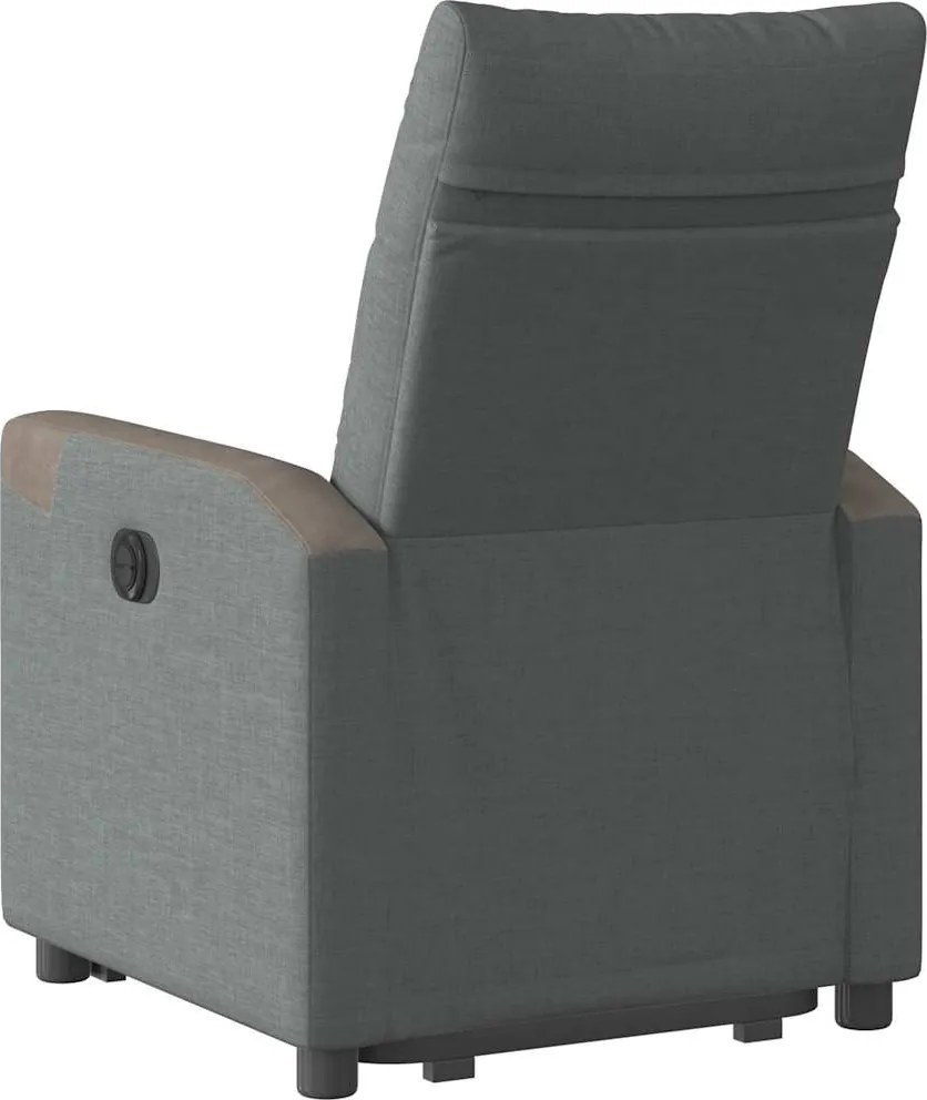 Elektrické zvedací polohovací křeslo tmavě šedé textil 3324101