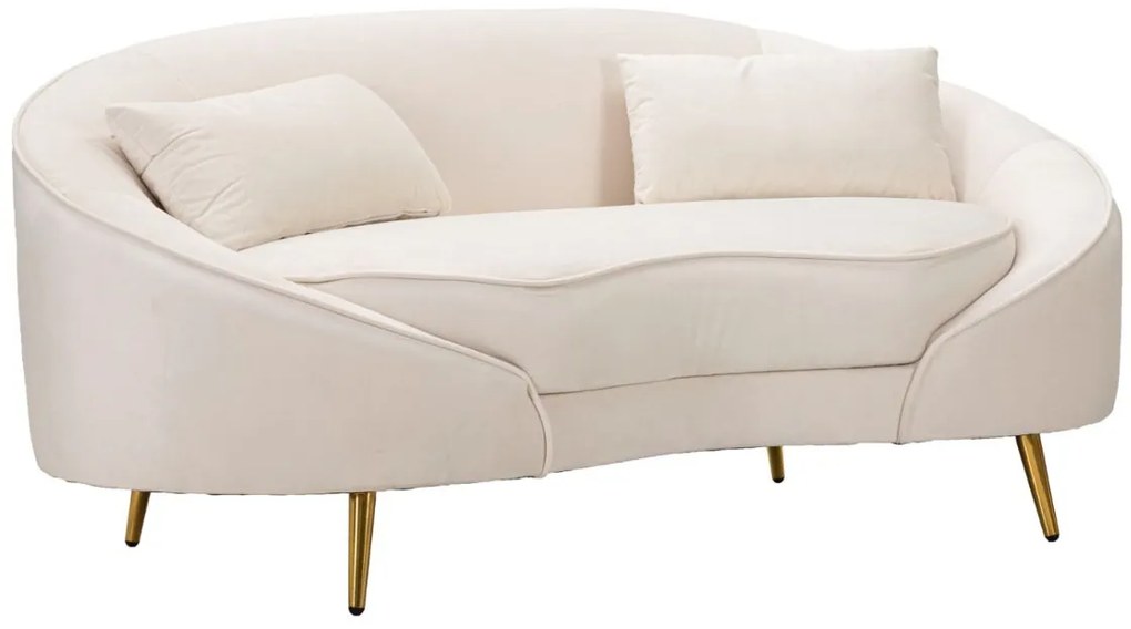 Designová pohovka Yasmeen 148 cm krémová / zlatá