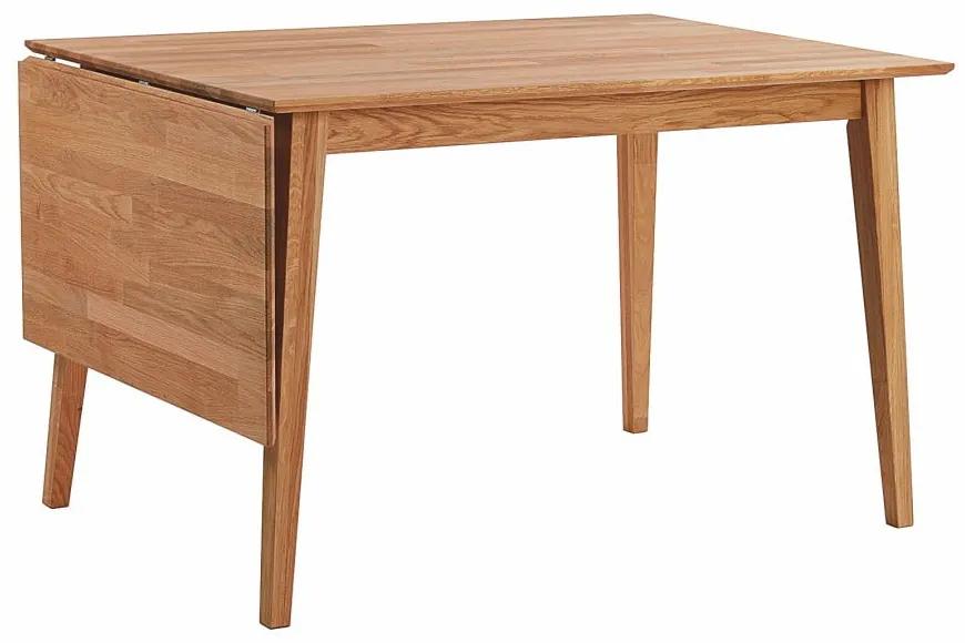 Přírodní sklápěcí dubový jídelní stůl Rowico Mimi, délka 120 - 165 cm