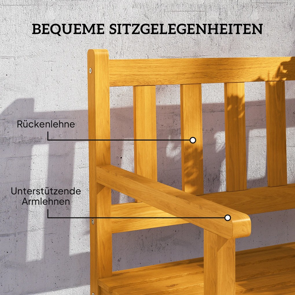 Zahradní lavice 2–3 osoby, dřevěná z akácie, skládací stolek, teak, 149 cm