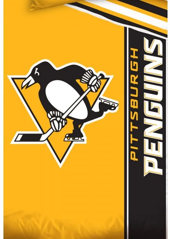 TipTrade Bavlněné povlečení 140x200 + 70x90 cm - NHL Pittsburgh Penguins Belt