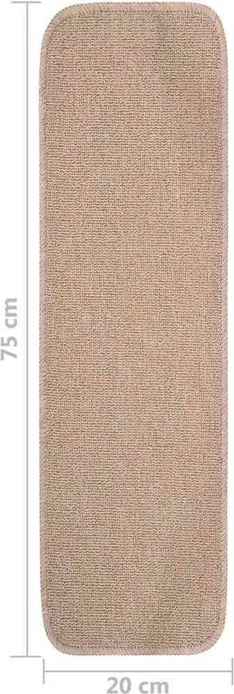 Nášlapy na schody 15 ks 75 x 20 cm béžové protiskluzové 340403