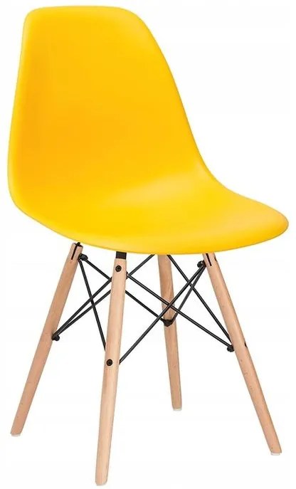 Designová židle SPRINGOS MILANO žlutá