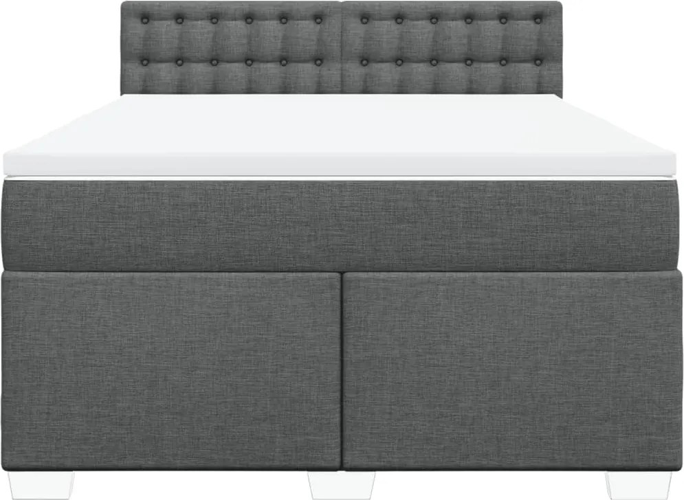 Box spring postel s matrací tmavě šedá 140x200 cm textil 3288226