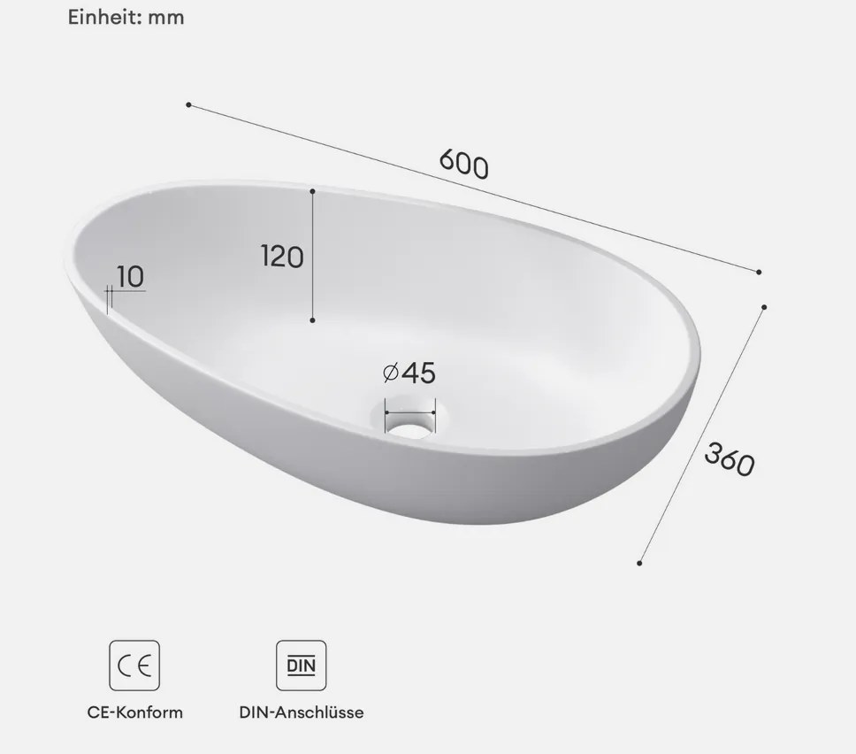 design umyvadlo COLOSUM G809 - 60cm