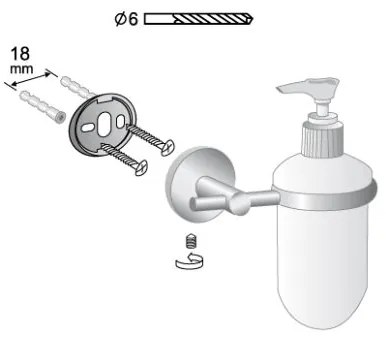 Erga FOR YOU, dávkovač mýdla na zeď, černá matná, ERG-08253