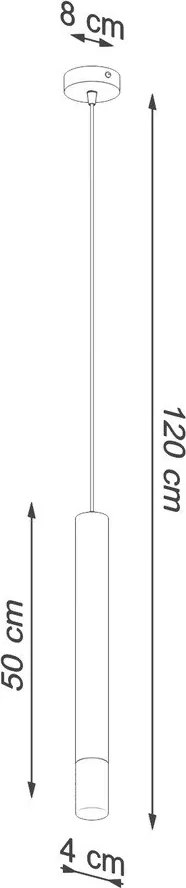 Bílé kovové závěsné svítidlo ø 8 cm Vittoria – Sollux