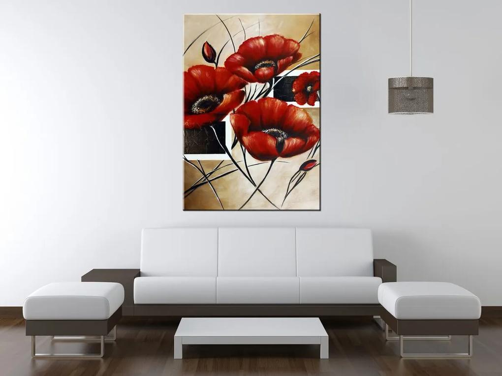 Gario Ručně malovaný obraz Polní mák Rozměry: 120 x 80 cm
