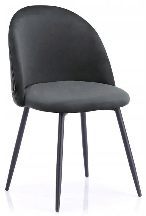 HOMEDE FARO jídelní sametová židle - antacitova barva