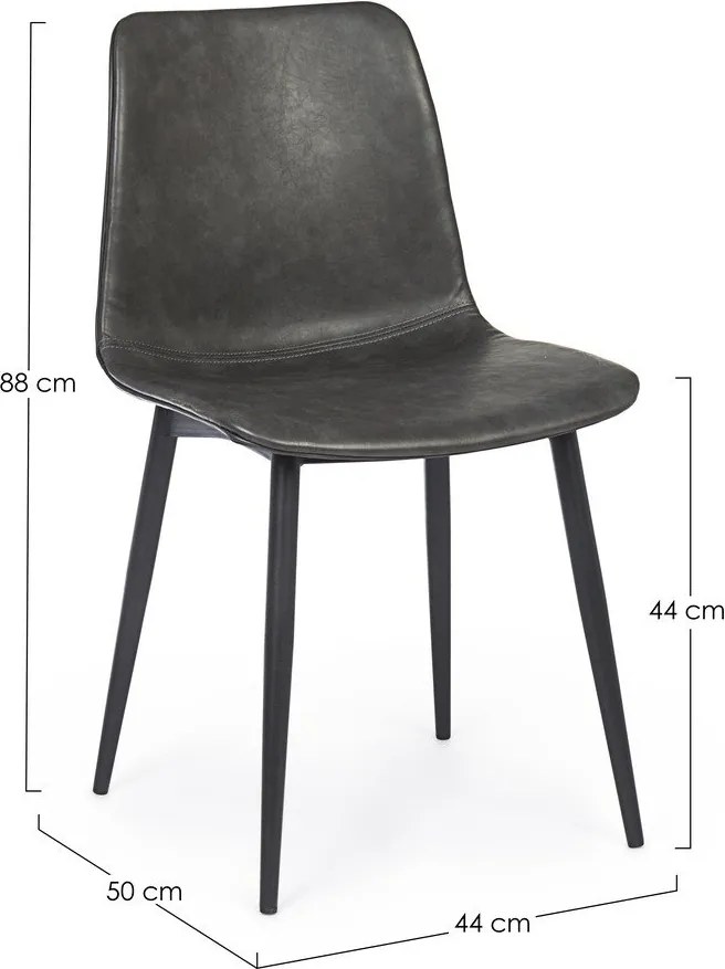 Černá jídelní židle z imitace kůže Kyra – Bizzotto