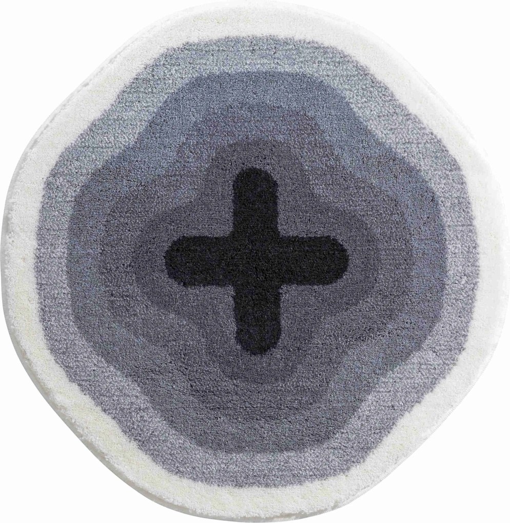 Koupelnová předložka KARIM 03 GRUND - šedá, kruh 60 cm