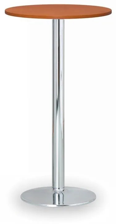 Koktejlový stůl OLYMPO II, průměr 600 mm, chromovaná podnož, deska třešeň