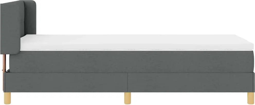Postel s boxspringem s čelo Tmavě šedá 200 x 100 cm textil 3341280