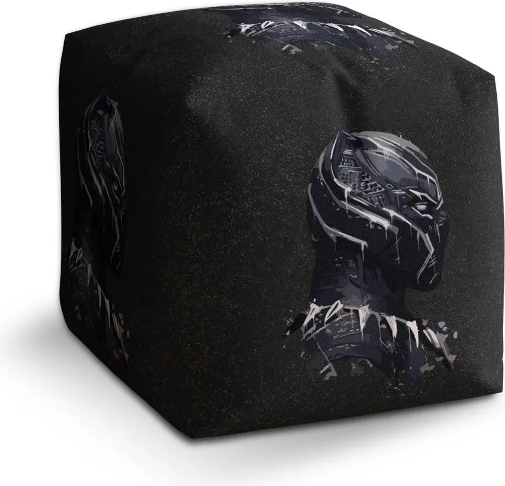 Sablio Taburet Cube BLACK PANTHER z profilu Vesmír - 50x50x50 cm