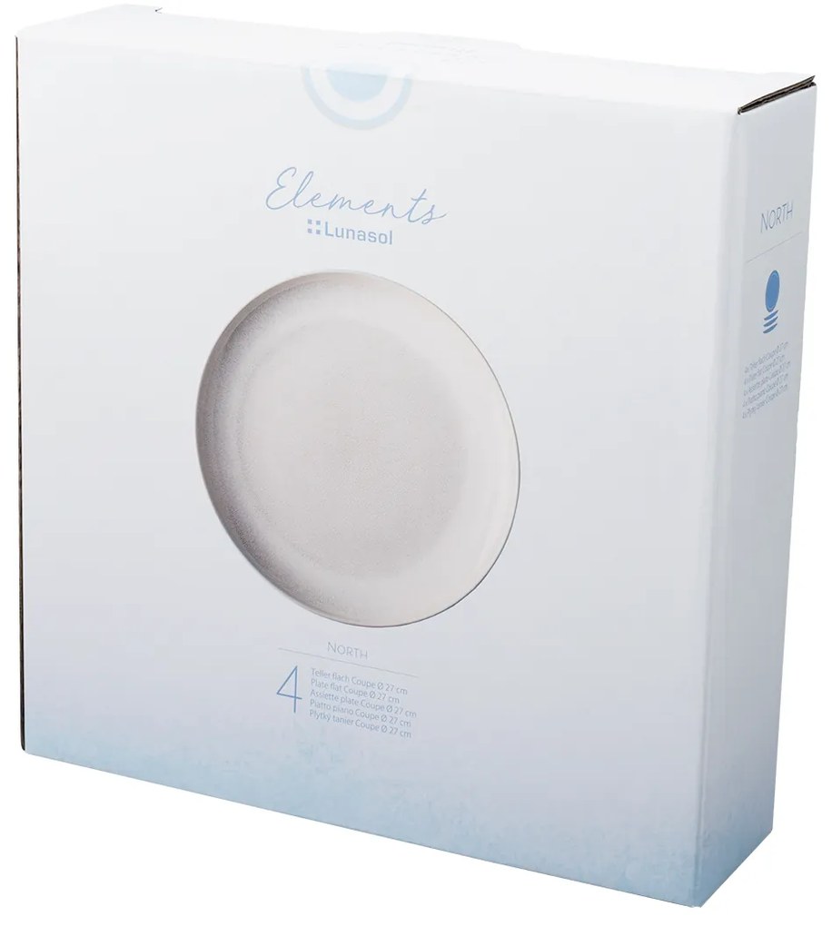 Talíř, plochý, kulatý, Coupe, 27 cm, 4-dílná sada – Gaya Elements North - 492524