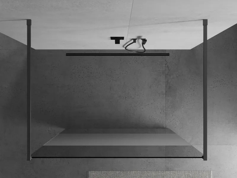 Mexen Kioto, sprchová zástěna Walk-In 110 x 200 cm, 8mm čiré sklo-námraza, grafitový profil, 800-110-002-95-35